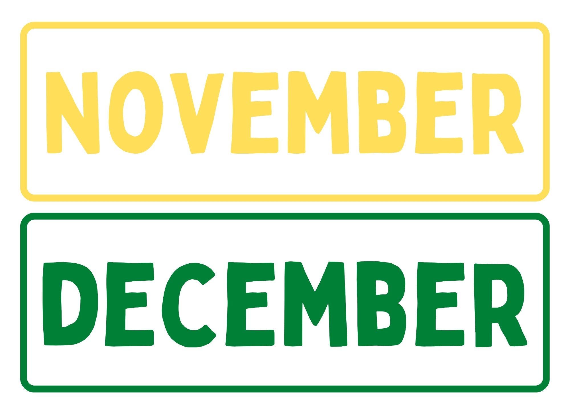 Months of the Year Flashcards Printables january to December - Etsy