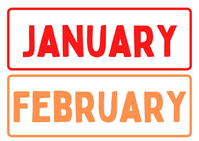 Months of the Year Flashcards Printables january to December - Etsy