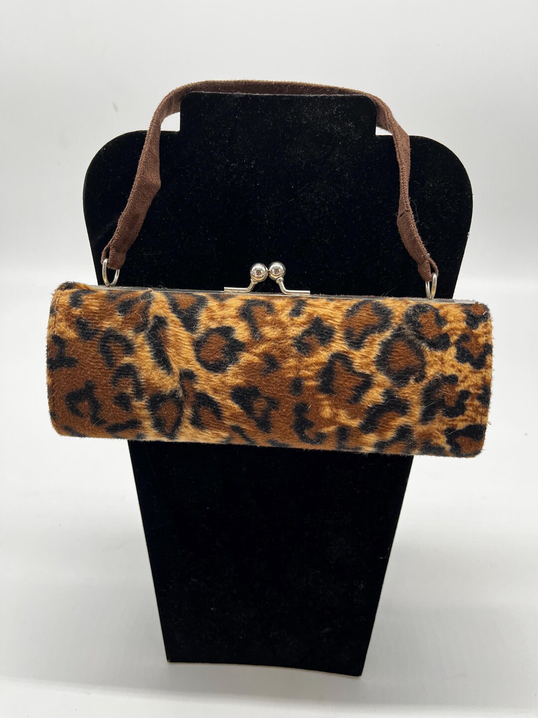 Vintage Leopard Print Metal Clasp and Frame Top Handle Purse - Etsy