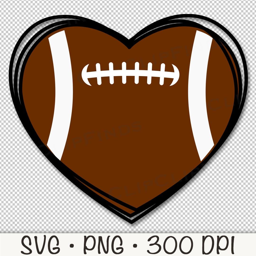 Football Heart PNG, Football Love SVG, Football Outline, Scribble, Hand ...