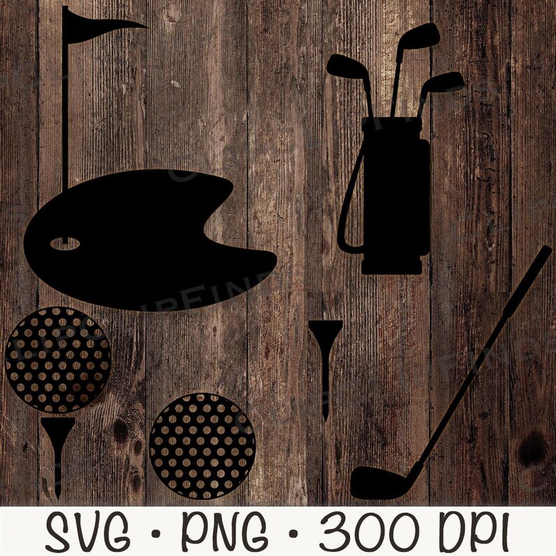 Golf SVG, Golf Clipart Bundle, Golf PNG, Golf Silhouette Shapes, Tee ...