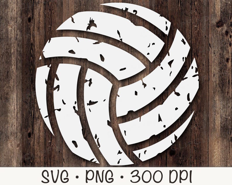 Grunge Distressed Volleyball SVG Vector Cut File and PNG Transparent ...