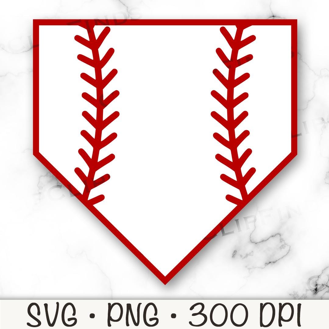 Baseball Home Plate SVG, Home Plate With Lace, Baseball Lace, Baseball ...