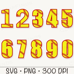 Softball Numbers PNG, Softball Numbers SVG, Softball Number Sublimation ...