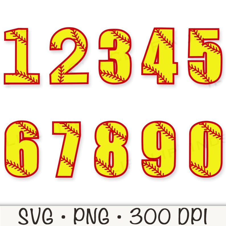 Softball Numbers PNG, Softball Numbers SVG, Softball Number Sublimation ...
