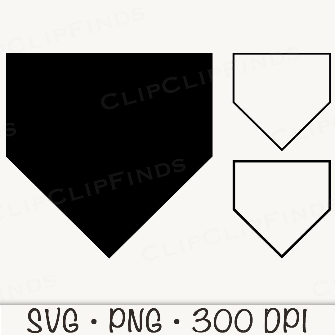 Baseball Home Plate SVG, Home Plate Outline, Vector Cut File and PNG ...