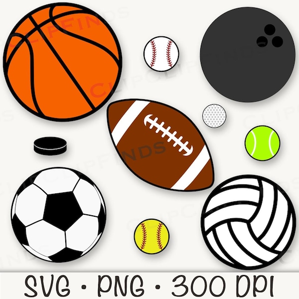 Sports Balls Svg - Etsy