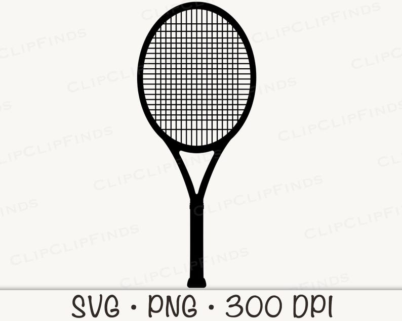 Tennis Racket SVG Vector Cut File, PNG Transparent Background, Tennis ...