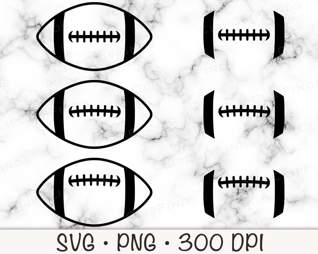 Football SVG, Football Outline and Lacing SVG Bundle, Football Seam ...
