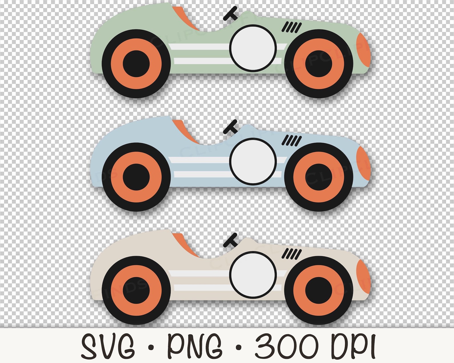 Race Cars PNG, Retro Vintage Race Cars SVG, Beige, Mint Green, Light ...