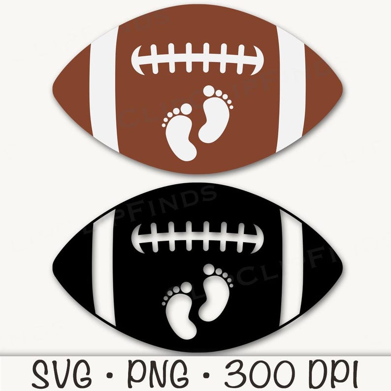 Football With Baby Feet SVG, PNG, Pregnancy Announcement, New Player to ...