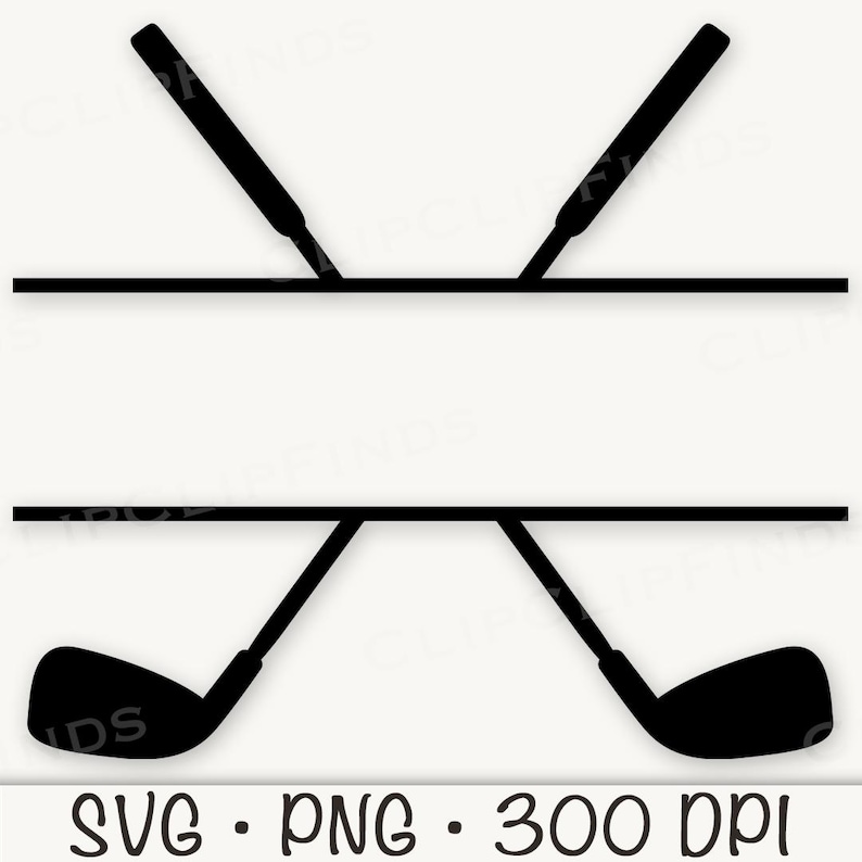 Crossed Golf Clubs Monogram SVG, Golf Split Name Frame SVG, PNG, Golf ...