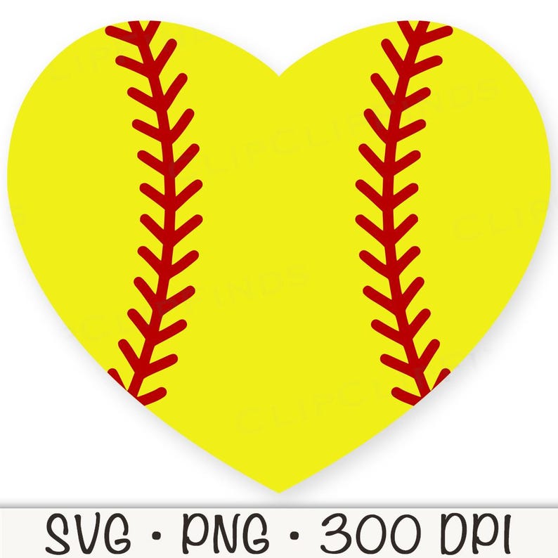 Softball Heart SVG, Softball Heart PNG, Softball Love, Softball Mom ...