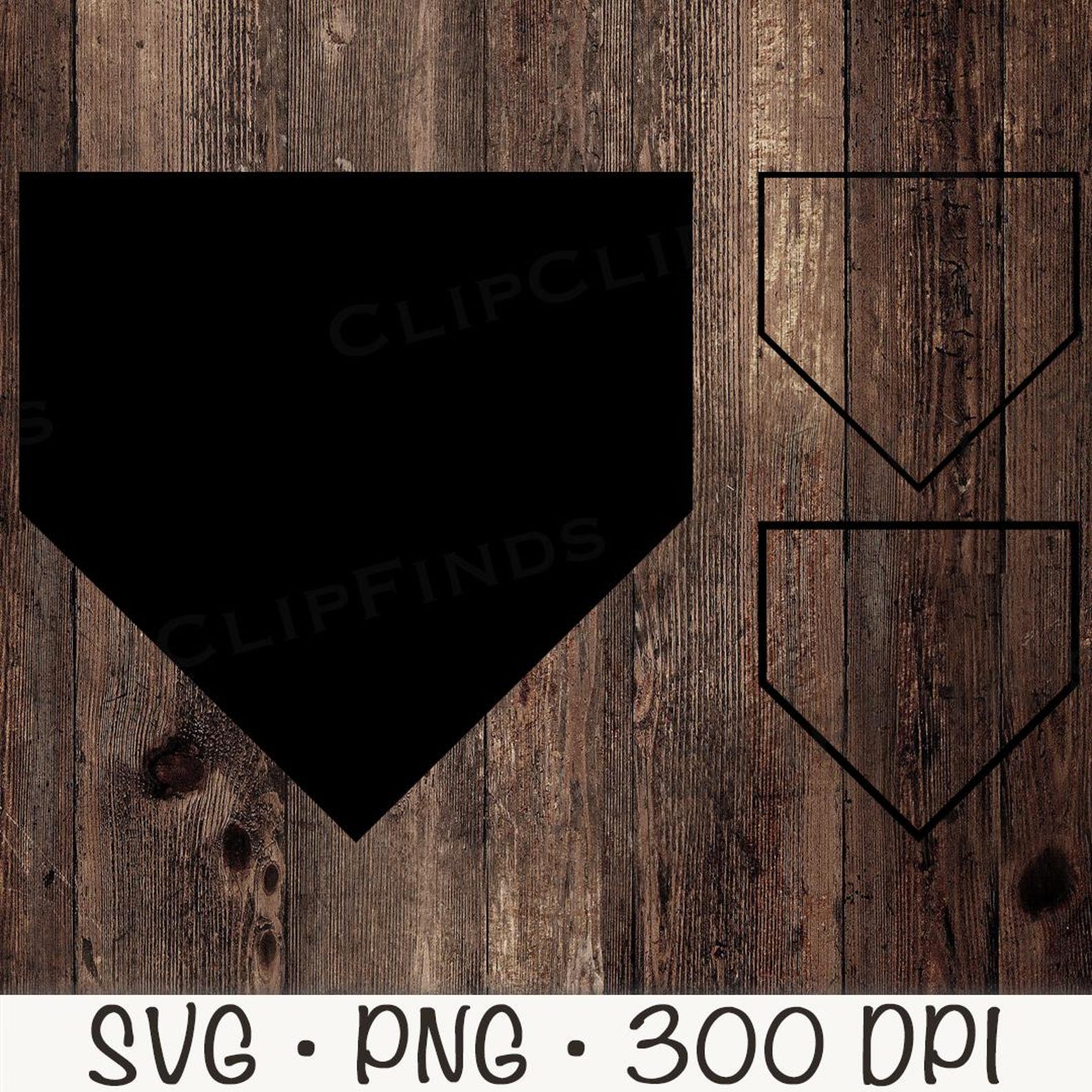 Baseball Home Plate SVG, Home Plate Outline, Vector Cut File and PNG ...