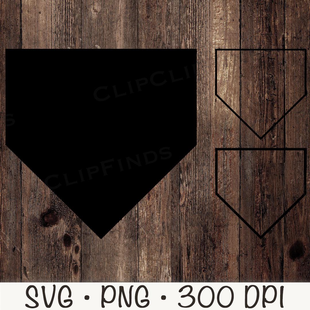Baseball Home Plate SVG, Home Plate Outline, Vector Cut File and PNG ...