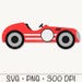 Race Car SVG, Vintage Race Car PNG, Retro Race Car, Red Race Car ...