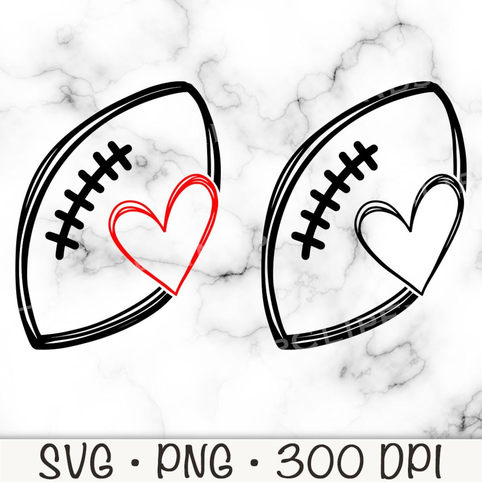 Football Love Outline Doodle, Football With Heart, Football SVG Vector ...