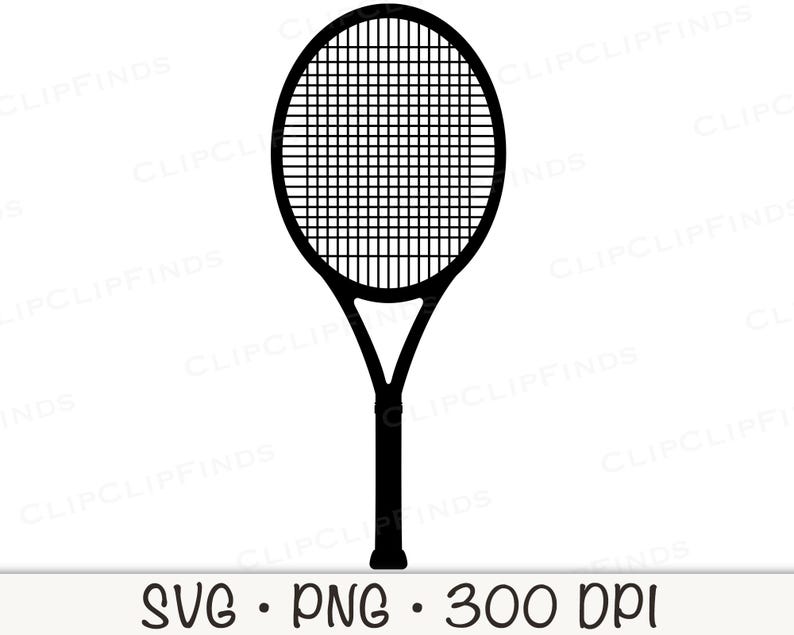 Tennis Racket SVG Vector Cut File, PNG Transparent Background, Tennis ...