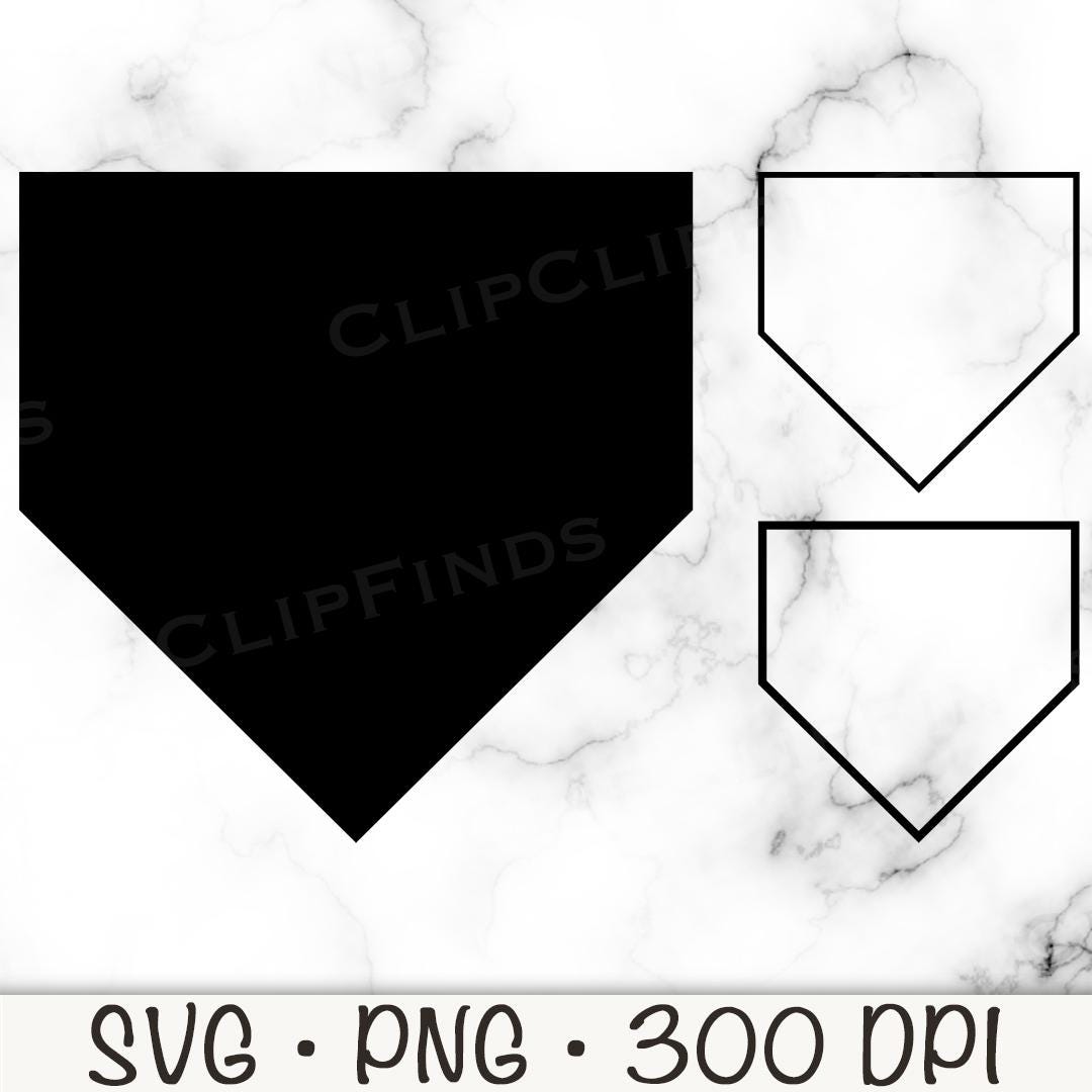 Baseball Home Plate SVG, Home Plate Outline, Vector Cut File and PNG ...