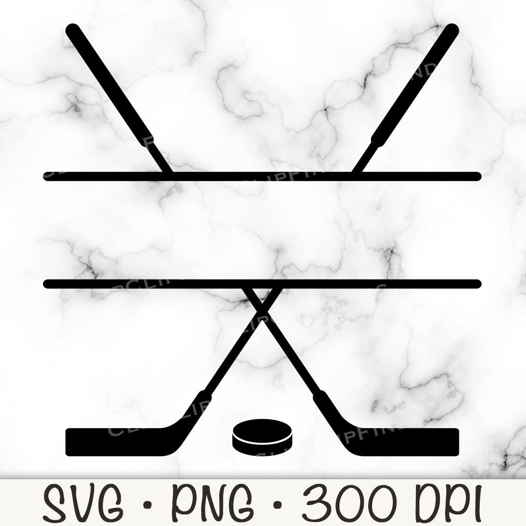 Hockey Monogram SVG, Crossed Hockey Sticks, Hockey Name Frame PNG ...