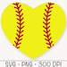 Softball Heart SVG, Softball Heart PNG, Softball Love, Softball Mom ...