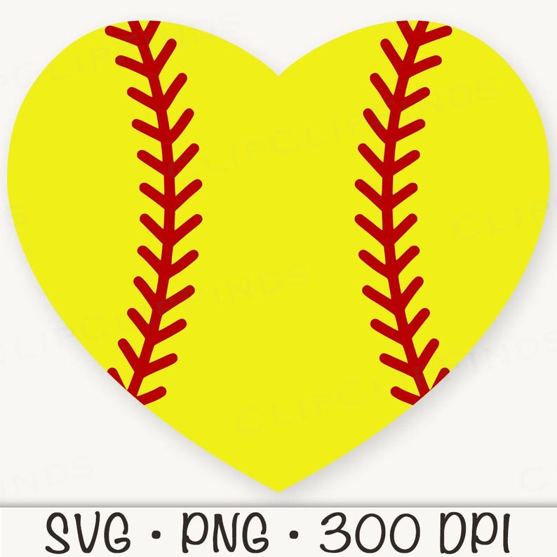 Softball Heart SVG, Softball Heart PNG, Softball Love, Softball Mom ...