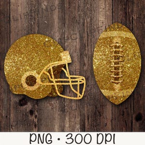 Gold Glitter Football and Helmet PNG, Football Helmet Sublimation ...