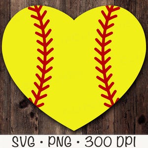 Softball Heart SVG, Softball Heart PNG, Softball Love, Softball Mom ...