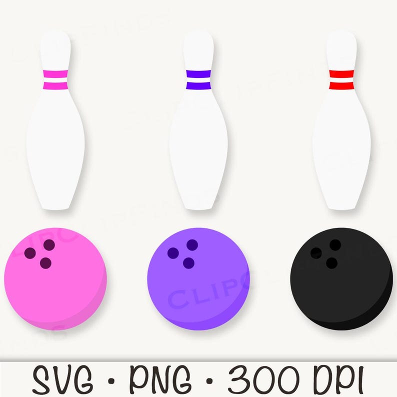 Bowling Pin SVG, Bowling Ball SVG, Bowling PNG, Pink, Purple, Red ...
