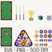 Billiards Clipart, Pool Hall PNG, 8 Ball, Billiard Triangle, Billiard ...