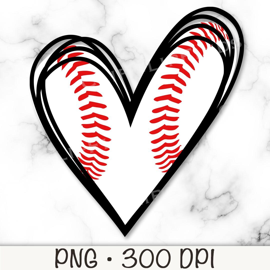 Baseball Heart PNG, Baseball Love, Baseball Stitches, Sublimation, T ...