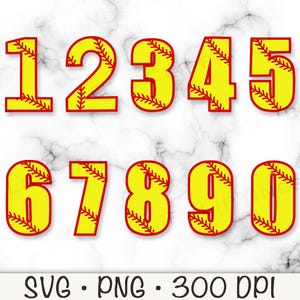 Softball Numbers PNG, Softball Numbers SVG, Softball Number Sublimation ...