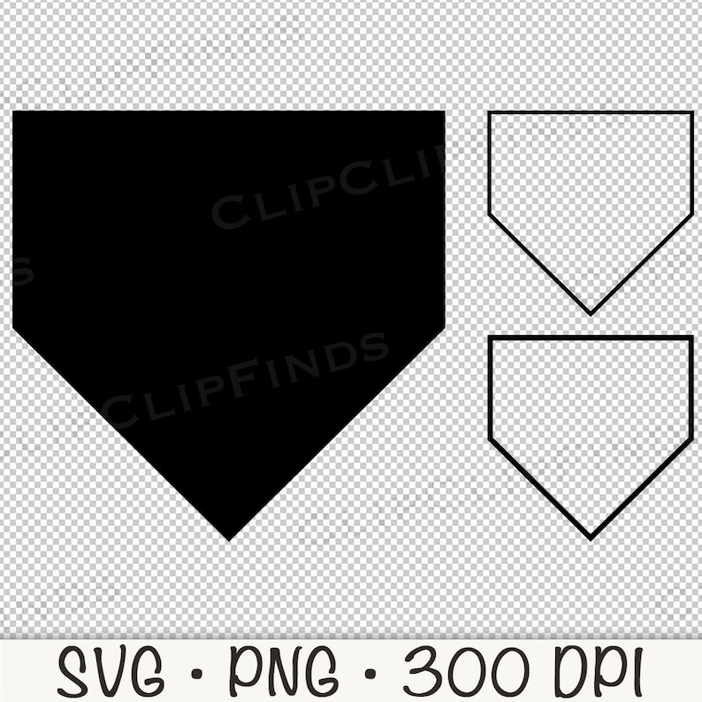 Baseball Home Plate SVG, Home Plate Outline, Vector Cut File and PNG ...