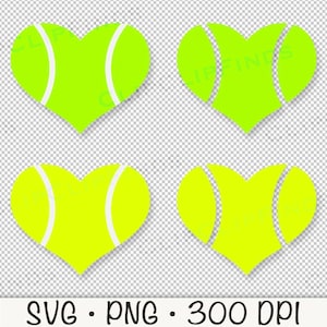 Tennis Ball Heart, Tennis Ball, SVG Vector Cut File, PNG Transparent ...