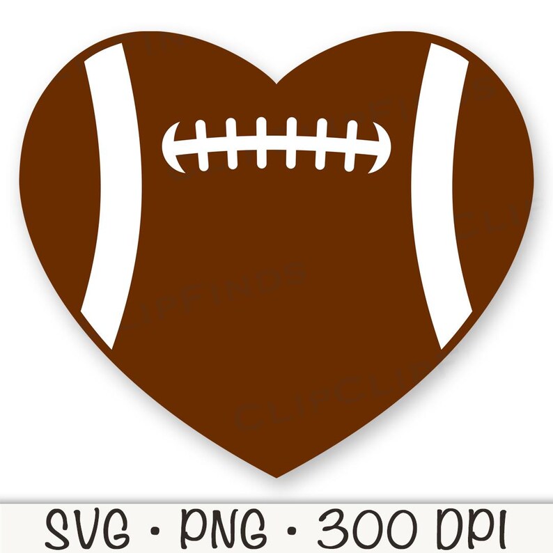 Football Heart SVG, Football Love PNG, Football Heart Sublimation, T ...