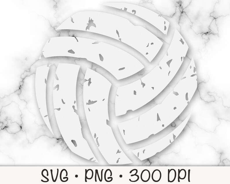 Grunge Distressed Volleyball SVG Vector Cut File and PNG Transparent ...