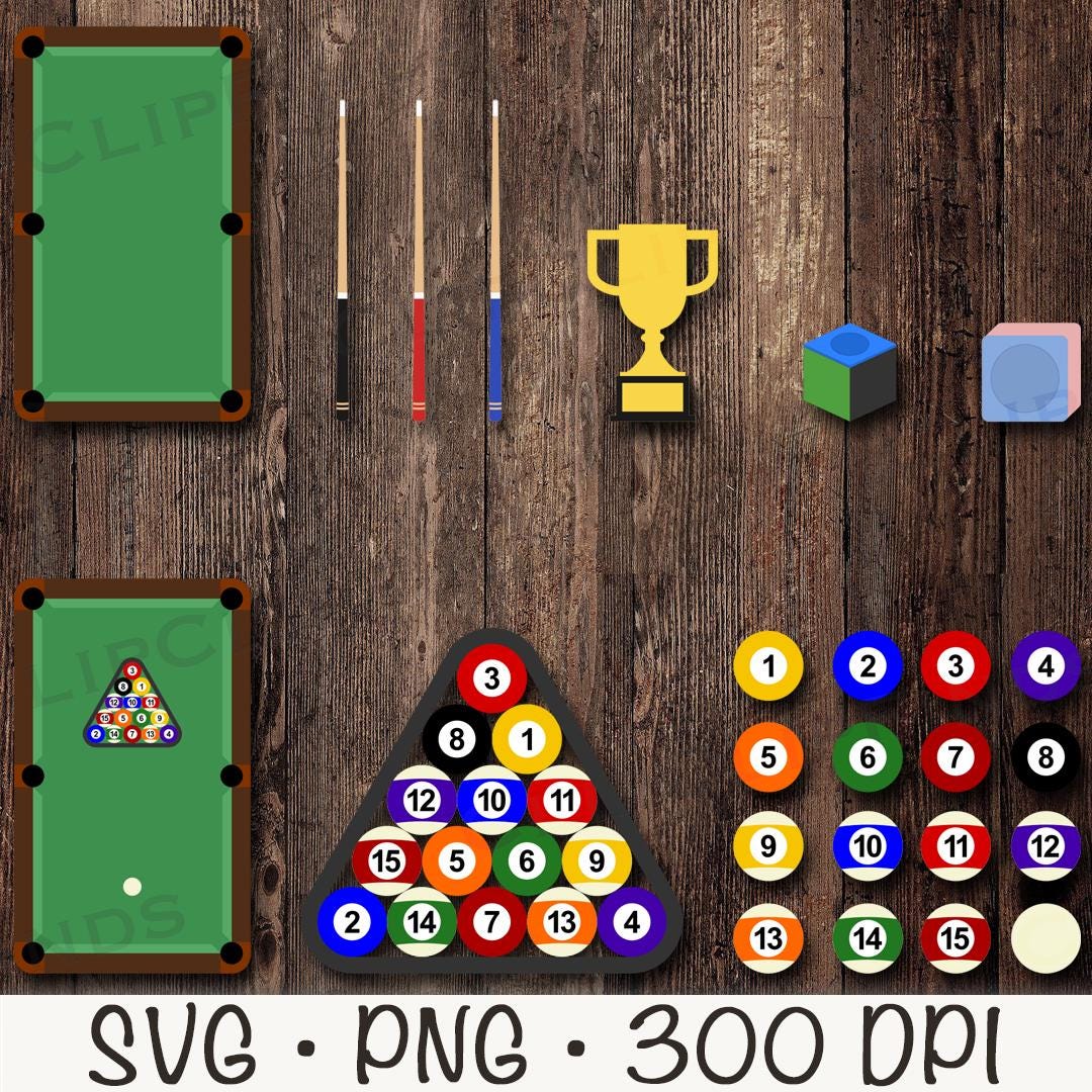 Billiards Clipart, Pool Hall PNG, 8 Ball, Billiard Triangle, Billiard ...