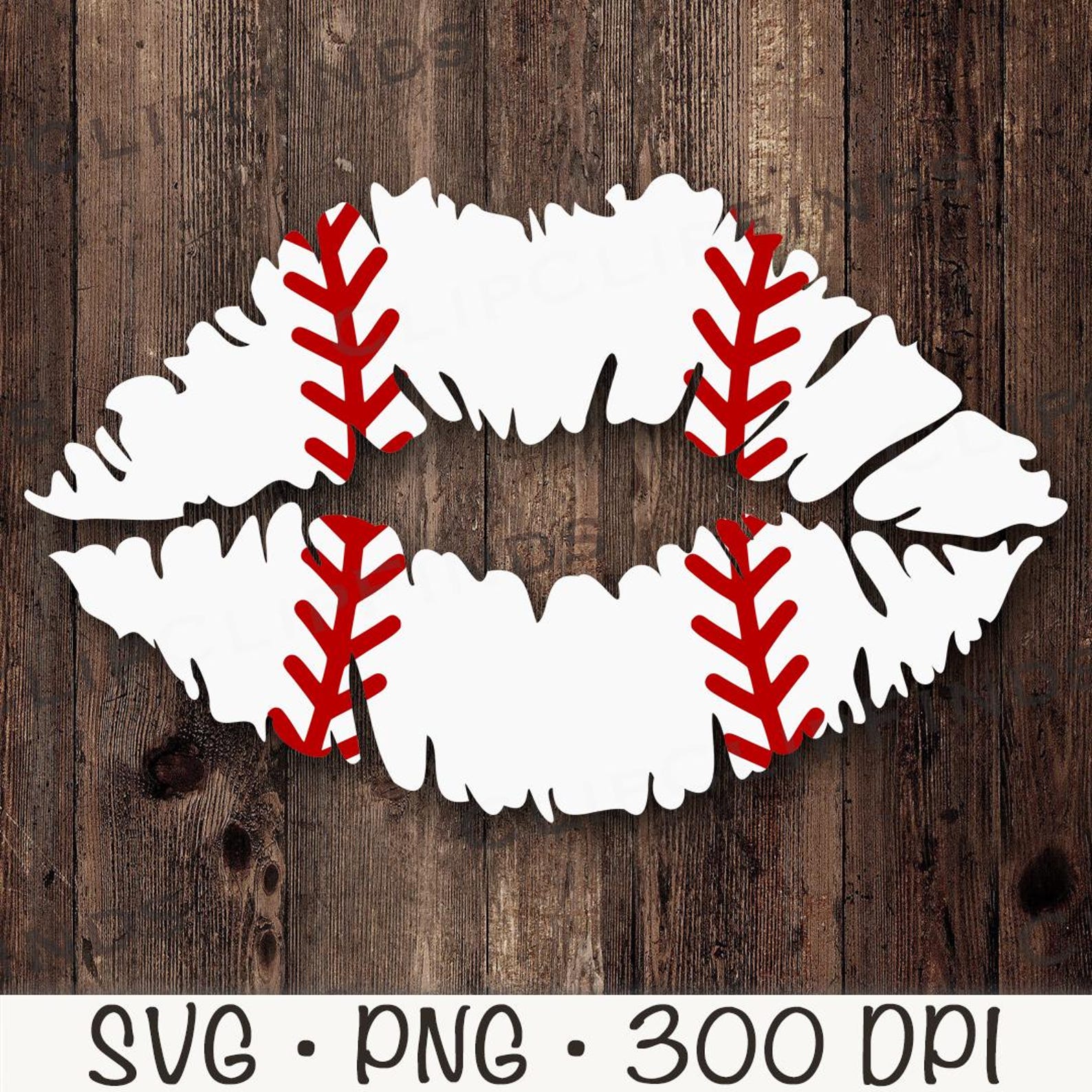 Baseball Lips SVG Vector Cut File, Baseball Kiss PNG, Baseball ...