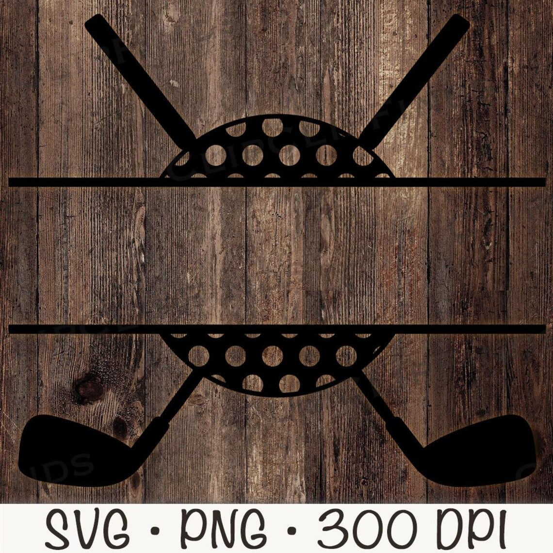 Crossed Golf Clubs Monogram SVG, Golf Split Name Frame SVG, PNG, Golf ...