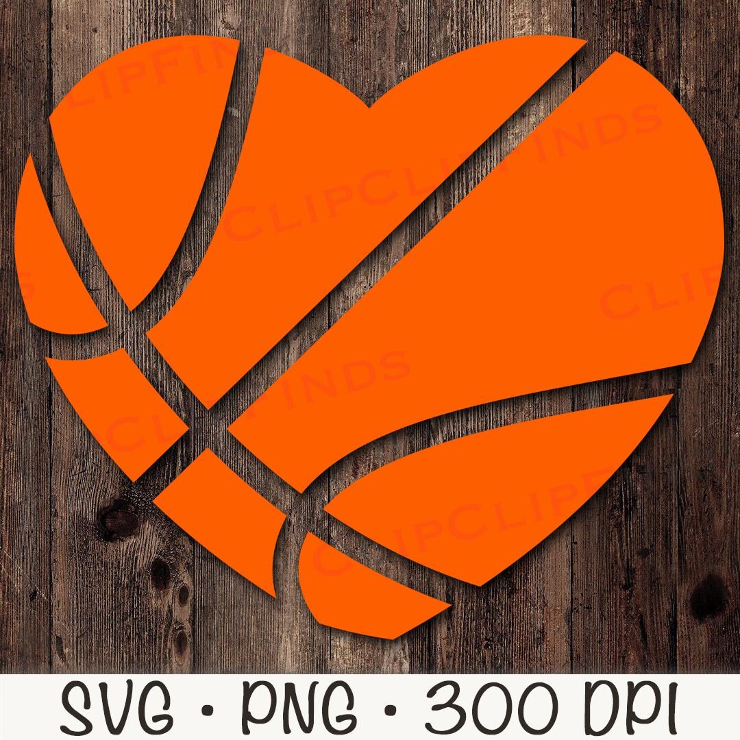 Basketball Heart SVG, Basketball Love PNG, Basketball Sublimation, Vector Cut File, T-shirt ...