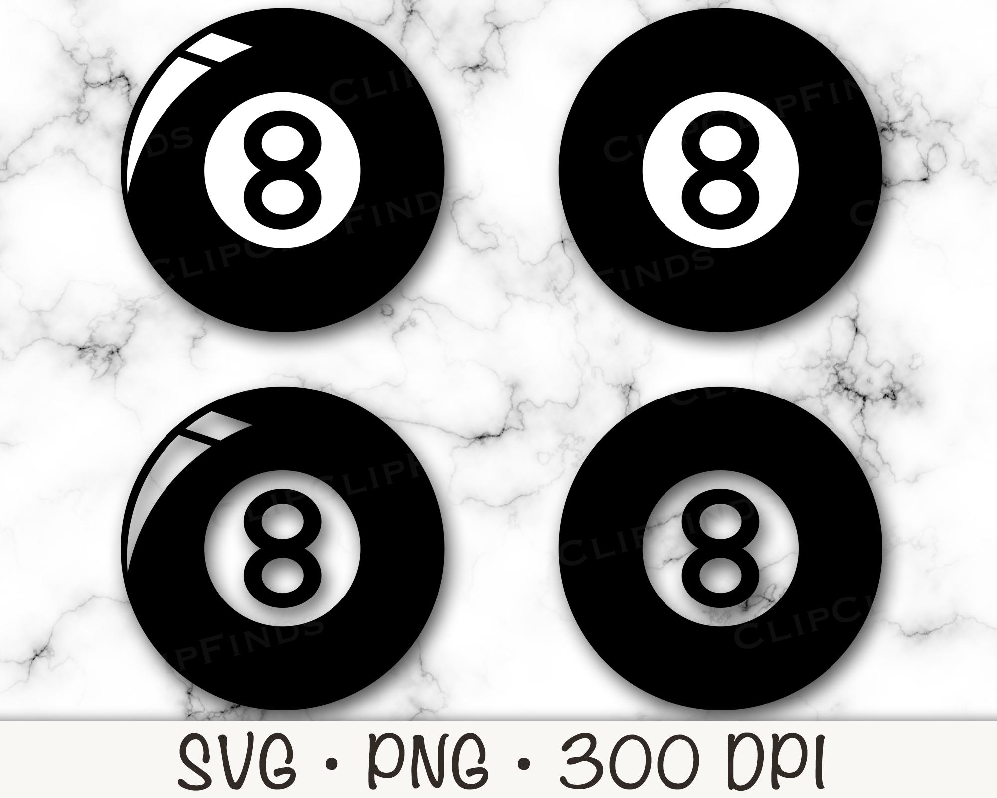 8 Ball SVG, Pool Billiards Clip Art PNG, Silhouette 8 Ball Shape ...
