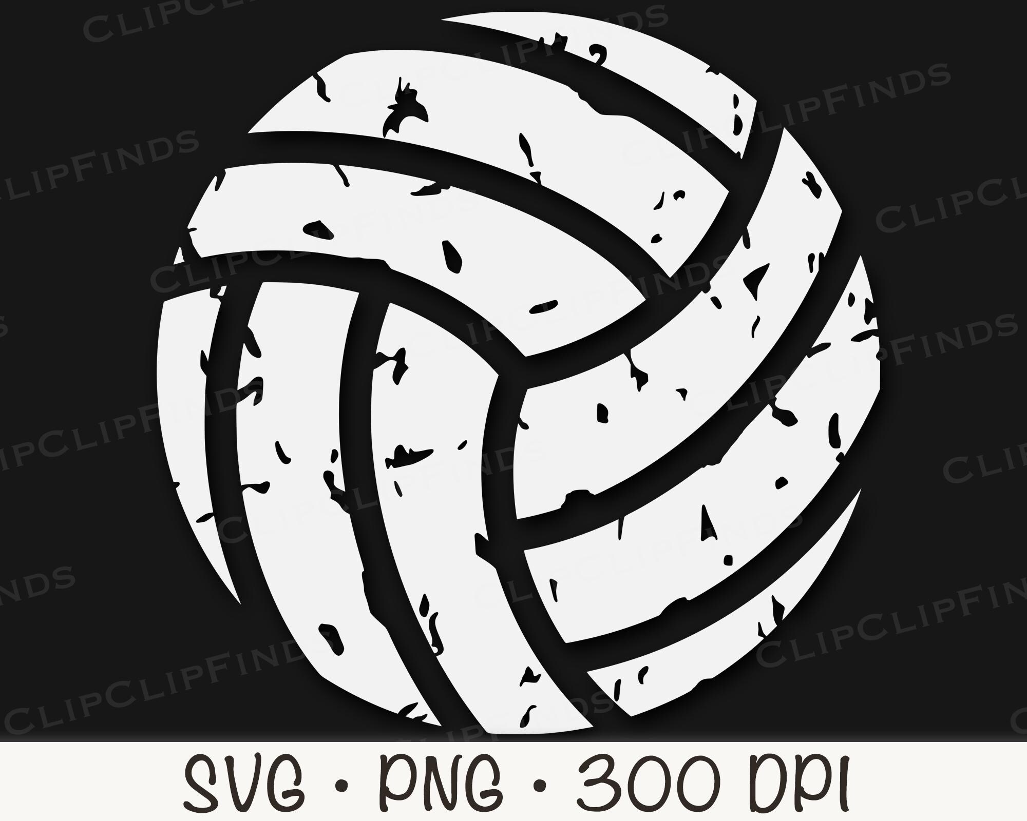 Grunge Distressed Volleyball SVG Vector Cut File and PNG Transparent ...