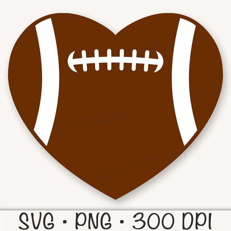 Football Heart SVG, Football Love PNG, Football Heart Sublimation, T ...