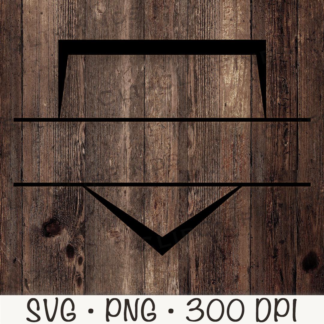 Baseball Home Plate Split Monogram SVG, Baseball Home Plate PNG ...