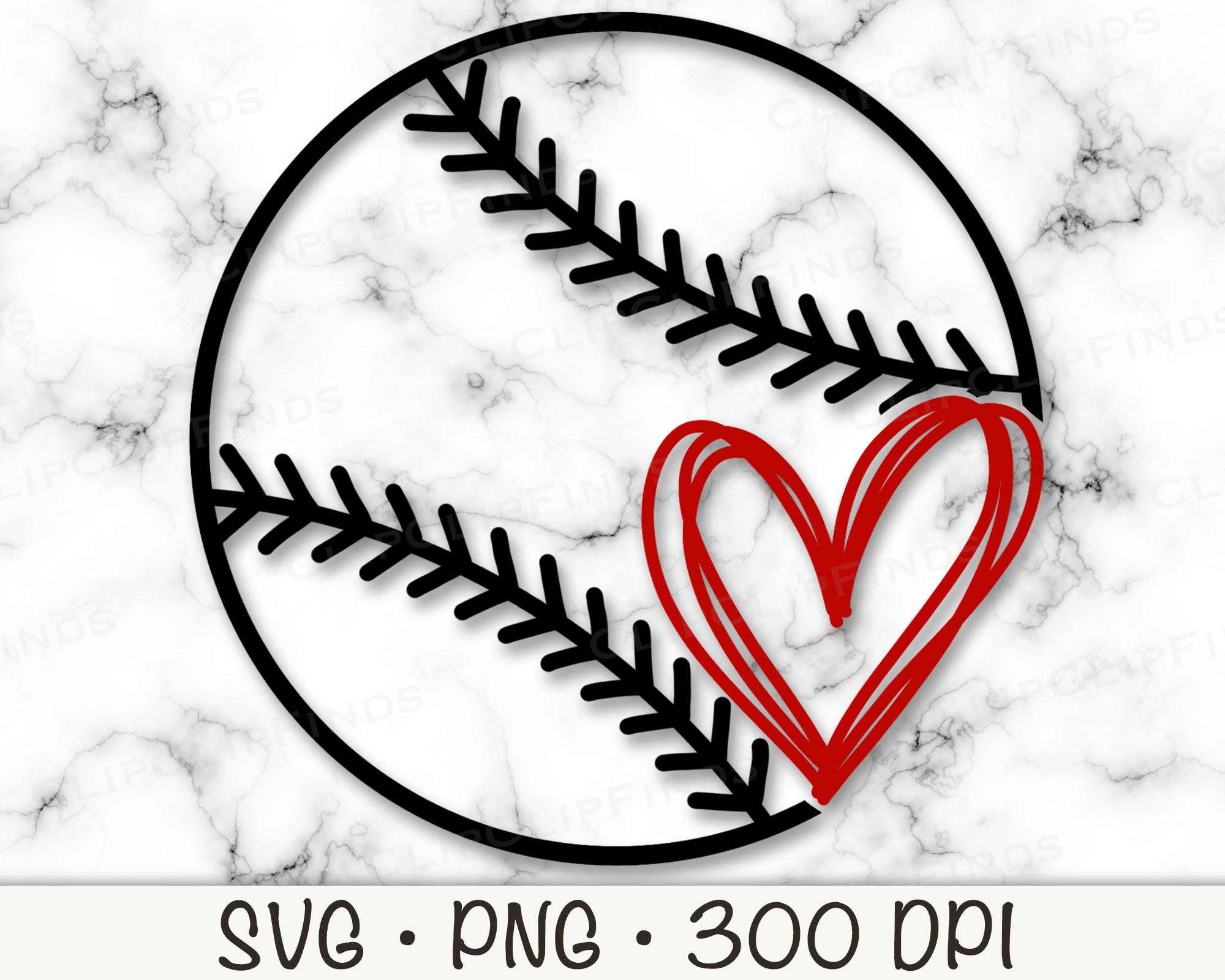 Baseball Love Heart SVG, Baseball Love PNG, Baseball Scribble Heart SVG ...