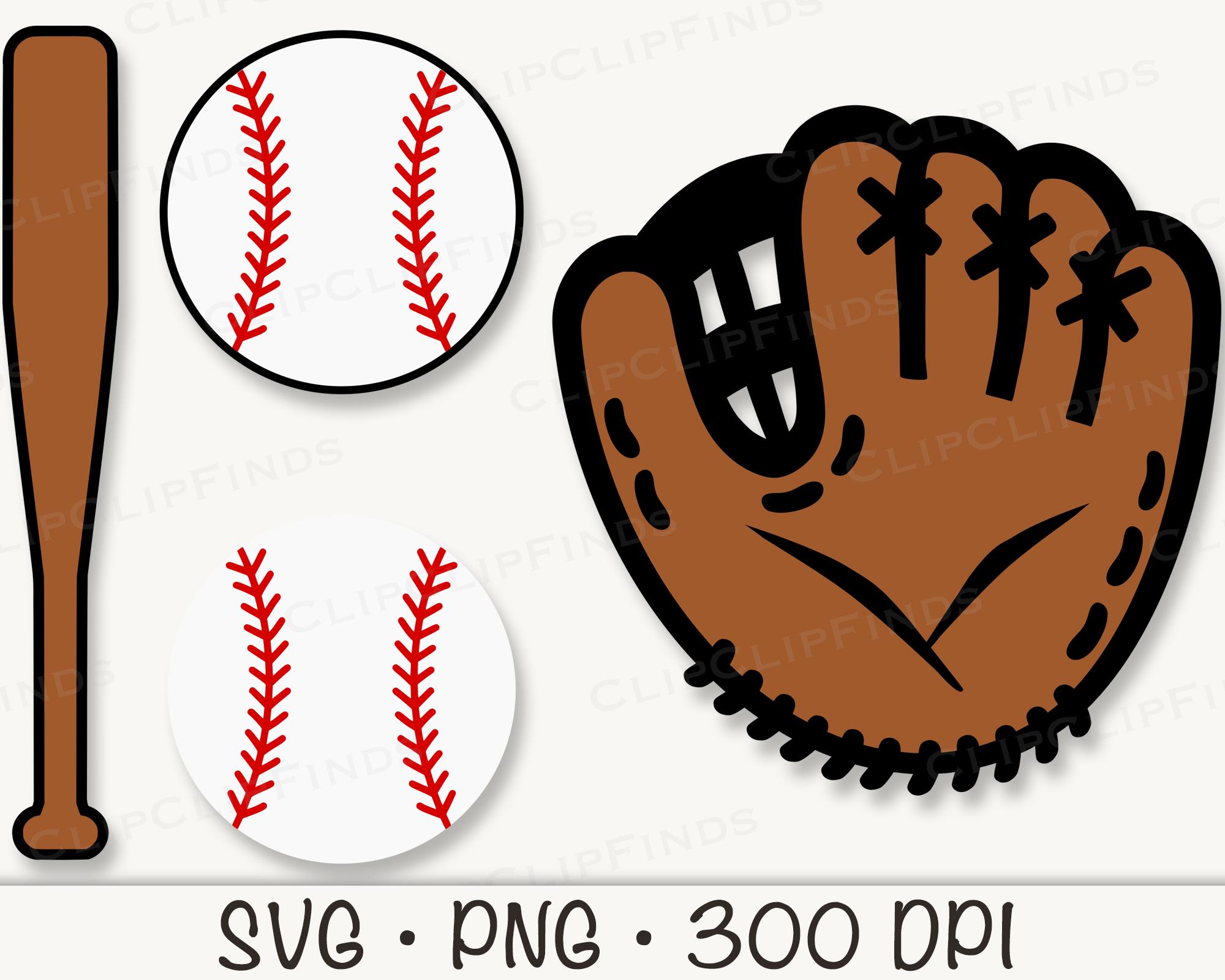 Baseball, Baseball Bat, Baseball Glove, SVG PNG, Instant Digital ...
