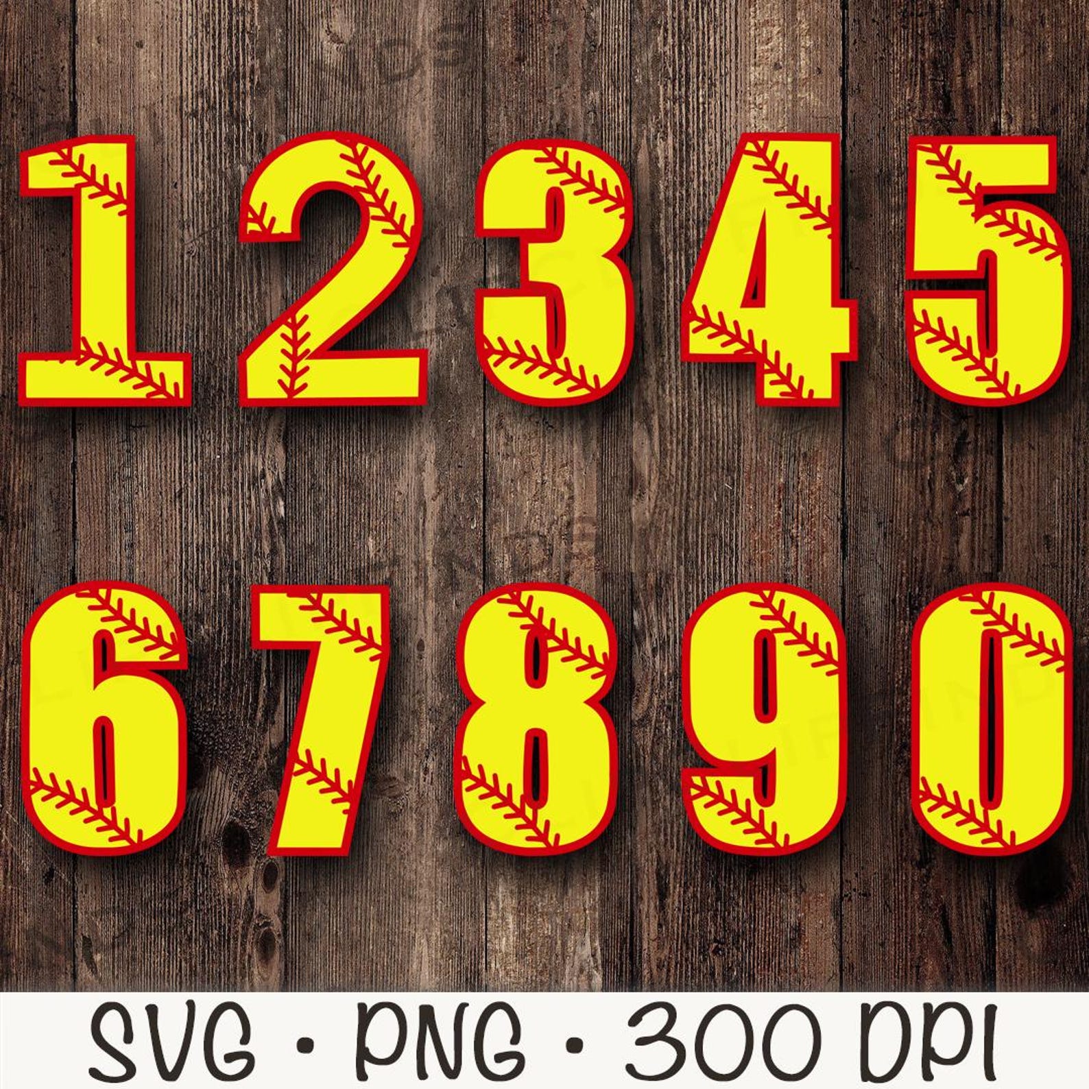 Softball Numbers PNG, Softball Numbers SVG, Softball Number Sublimation ...