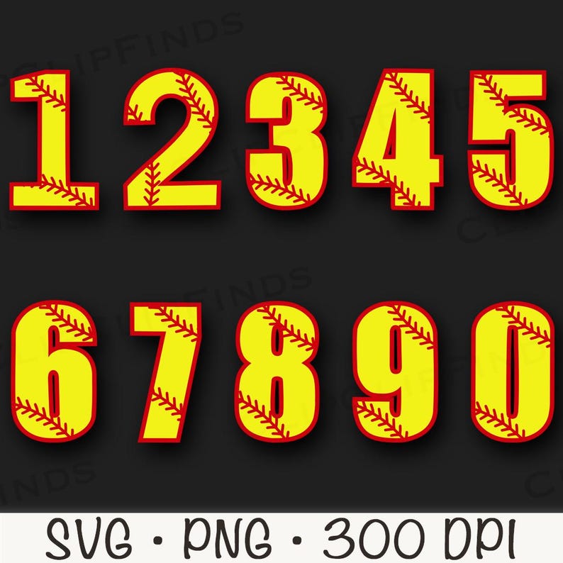 Softball Numbers PNG, Softball Numbers SVG, Softball Number Sublimation ...