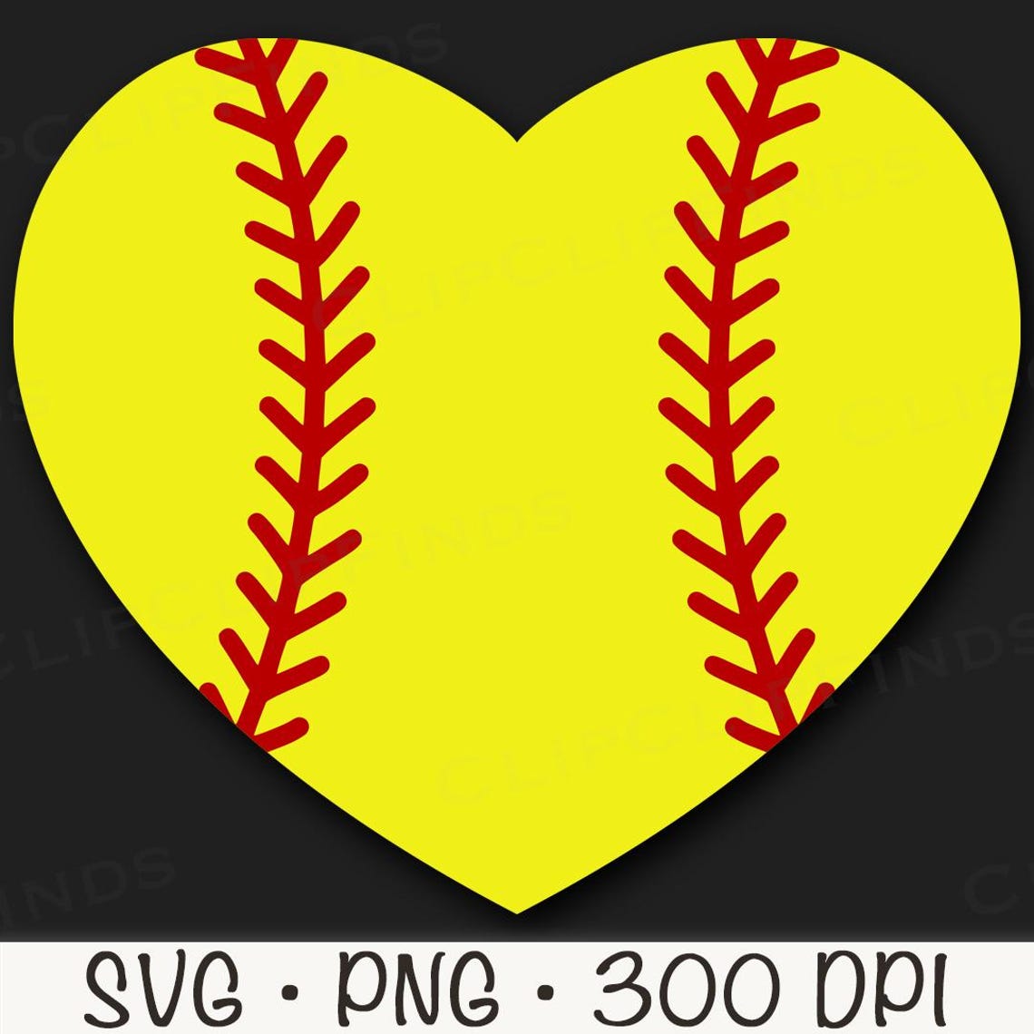 Softball Heart SVG, Softball Heart PNG, Softball Love, Softball Mom ...