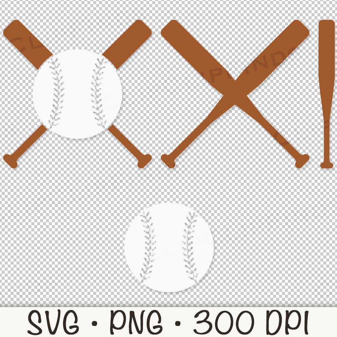 Crossed Bat With Baseball SVG, Bat SVG, Baseball Bat PNG, Vector Cut ...